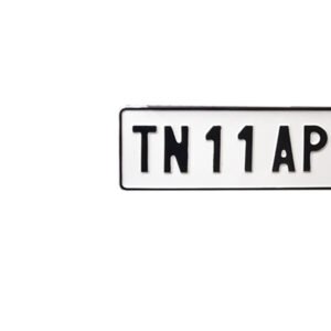 Arial Font Embossed Car Number Plates Black Colour Letters Front and ...